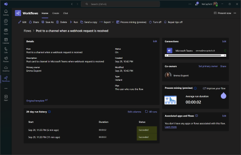 Migrate Teams Incoming Webhooks to Workflows (Power Automate)