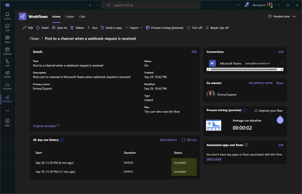 Migrate Teams Incoming Webhooks to Workflows (Power Automate)