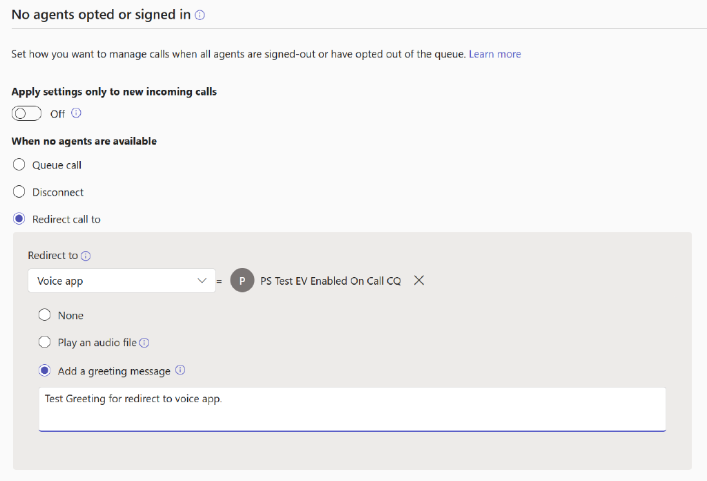 Teams Call Queues now Support Greetings in Exception Handlings